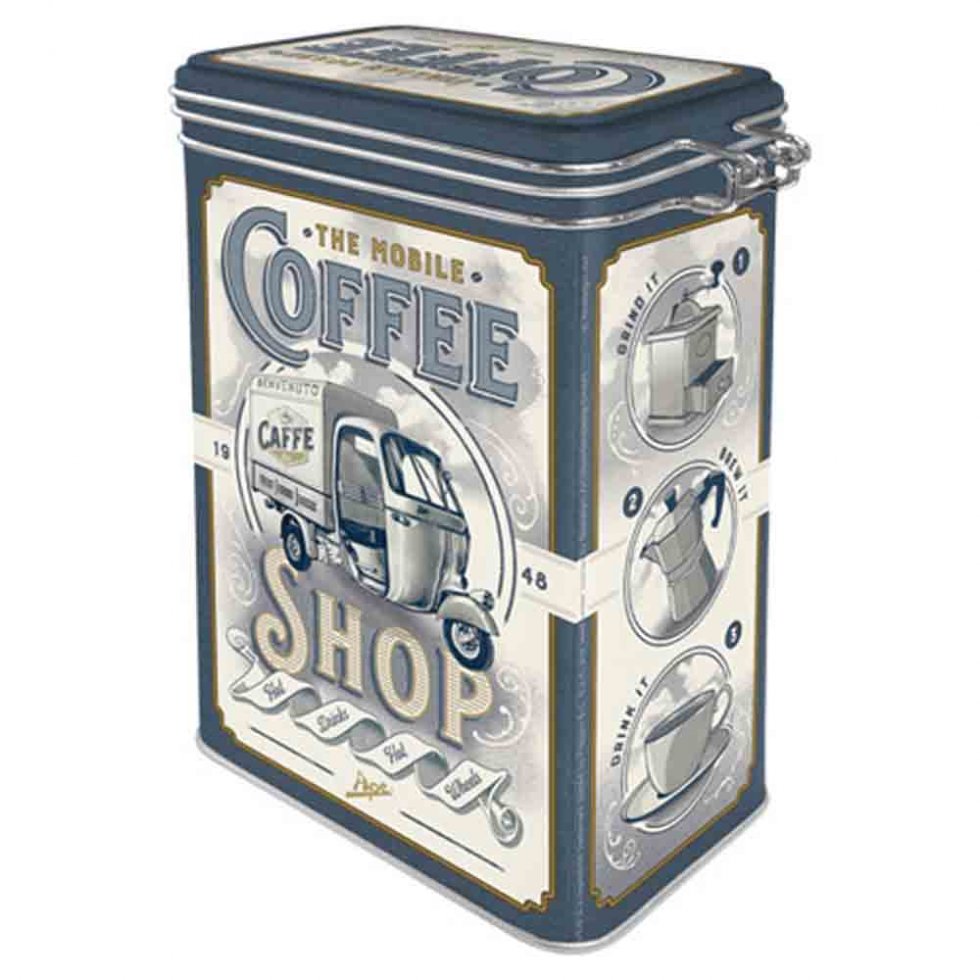 Kaffeburk coffee shop med knäpplock