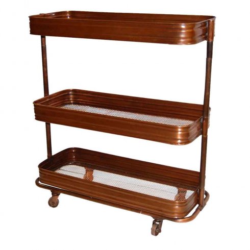 Rullvagn i Koppar med hjul Trademark Living