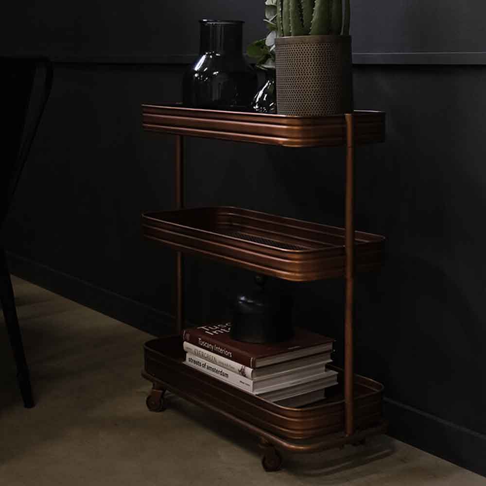 Rullvagn i Koppar med hjul Trademark Living